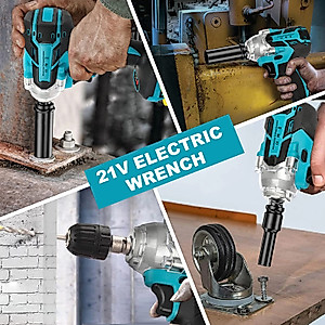 ARyee 21V Cordless Impact Wrench, Brushless Impact Wrench 1/2 inch Max Torque 650N.m, 2Pcs 5.5Ah Battery, 6 Sockets, Fast Charger and Tool Box, High Torque Power Impact Gun for Car/Home