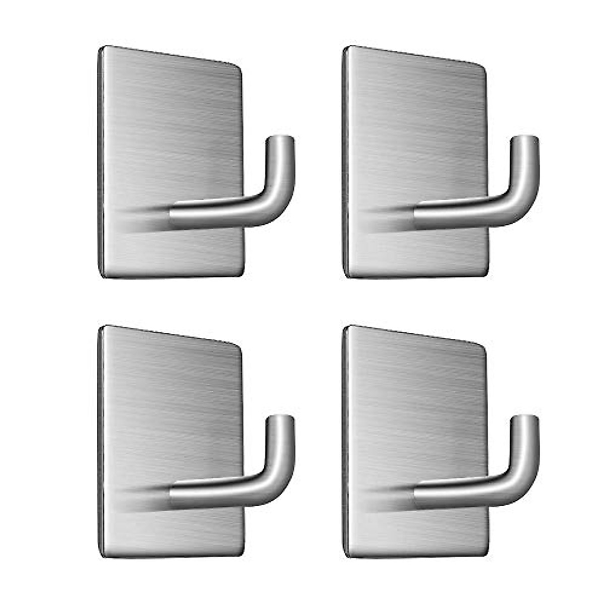 YAKAON Self-Adhesive Hooks, Heavy Duty Kitchen Bathrooms Robe Hooks, Towel Stands Sticky Wall Hook, Toilet Waterproof and Rust-Proof Bath Towel Hooks - 4 Packs