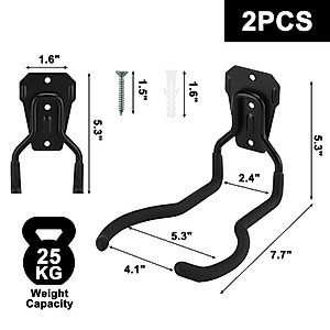 Mayouko 2PCS Garden Power Tool Hanger, Garage Wall Mount Hooks, Weedeater Rack, String Trimmer Hanger, Weedeater Hanger, Utility Hooks for Garage Tool Organizers and Storage, 2 Packs