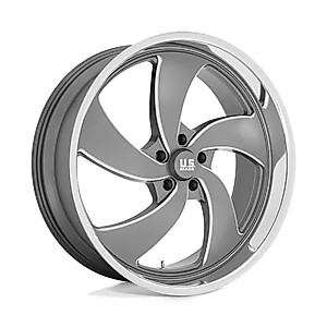 US Mags U133 DESPERADO Anthracite Milled Diamond Cut Milled Finish Wheel with Aluminum (24 x 9. inches /5 x 127 mm, 1 mm Offset)