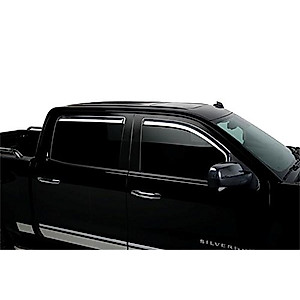 Putco Element Chrome Window Deflectors Fits Chevy Silverado/GMC Sierra 2014-2019 Crew Cab - Set of 4 - in Channel Install