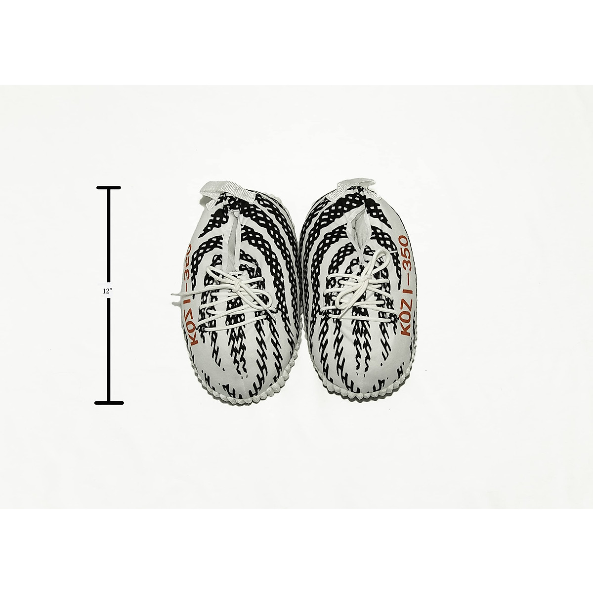 KZK KrazeKickz Sneaker Slippers for Adults - Fluffy Slides for Women & Men - Unisex (Zebra)