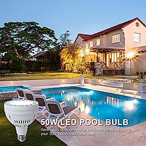 50W LED Pool Light for Inground Swimming Pool, 120V 5000LM Daylight Swimming Pool LED Light Bulb Replacement for 300-800W Traditional Bulb, Fit in for Pentair and Hayward Pool Light Fixtures