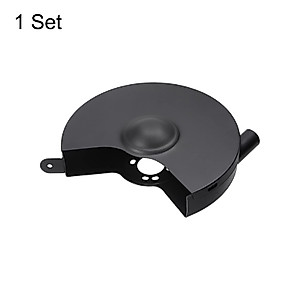 HARFINGTON Bench Grinder Wheel Inner and Outer Right Guard Cover 9.84" Carbon Steel Right Guard Cover Shroud Set with Screw for Bench Grinder Polisher, Black