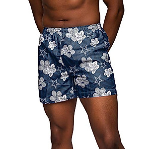 FOCO NFL Dallas Cowboys Mens Hibiscus Slim Fit 5.5" Swim Suit Swimming TrunksHibiscus Slim Fit 5.5" Swim Suit Swimming Trunks, Team Color, M