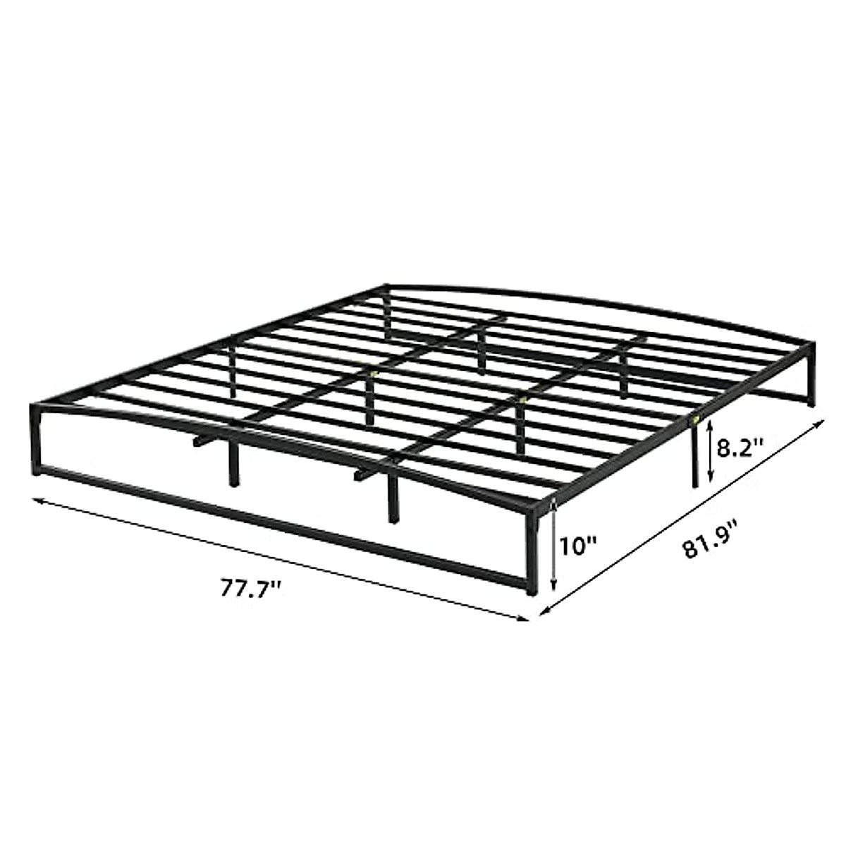 GAOMON 10 Inch Metal Platform King Size Bed Frame with Sturdy Steel Slats Support, Mattress Foundation, No Box Spring Needed, Easy Assembly, Black