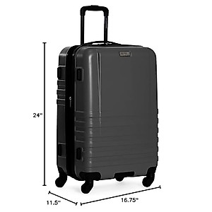 Ben Sherman Hereford Spinner Travel Upright Luggage, Grey, 24-Inch Checked