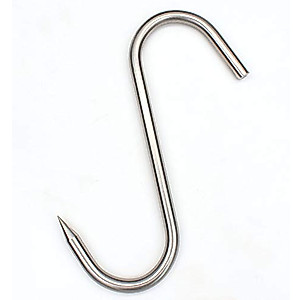 Alele 8 Inch Meat Hook 10mm Heavy Duty Stainless Steel Butcher Hooks for Hanging Beef (Meat Hook 10mm 8inch 4p)