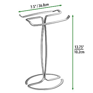 mDesign Metal Countertop Hand Towel Holder - Double-Sided Stand for Bathroom and Vanity Hand Towels and Small Guest Towels - Counter Towel Holder for Bathroom - Spira Collection, Chrome