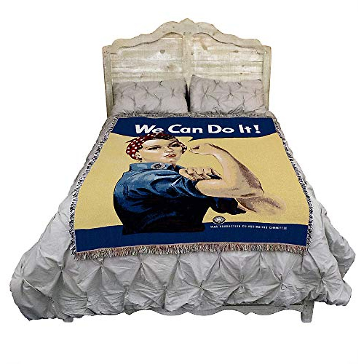 Pure Country Weavers Rosie The Riveter - We Can Do It! Vintage Poster Blanket - Fine Art Gift Tapestry Throw Woven from Cotton - Made in The USA (72x54)