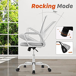 Office Chair - Ergonomic Executive Mid Back Home Office Desk Chairs, Adjustable Height, Breathable Mesh