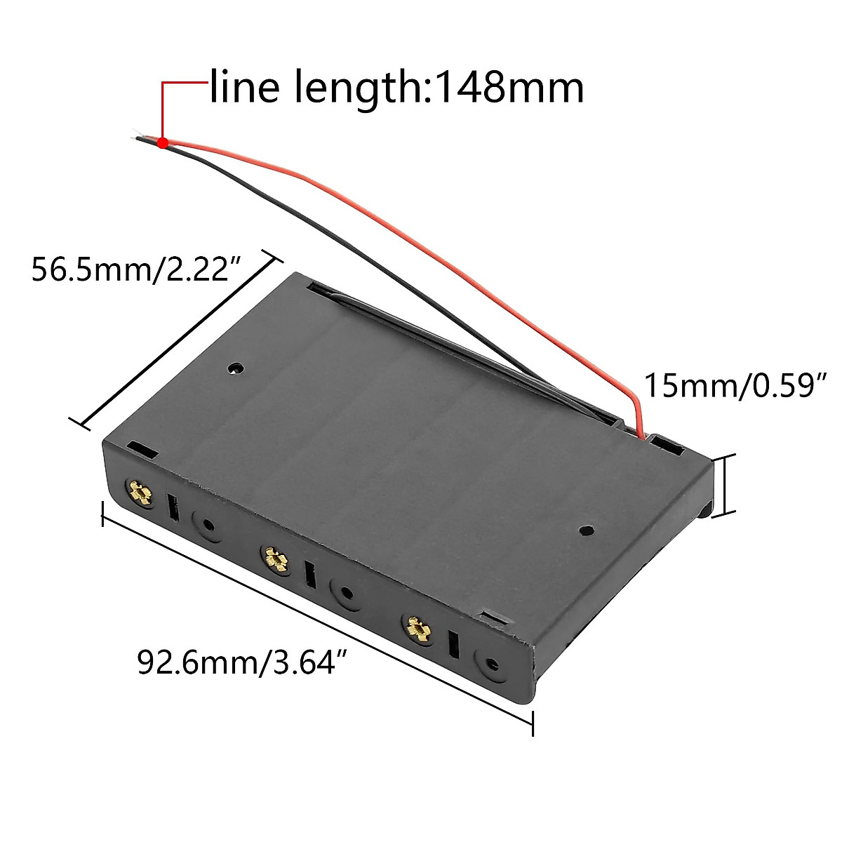 6 AA 6-AA 9V Battery Holder Enclosure Case Box with Connector Cable