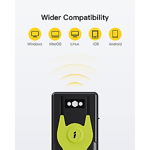 Inateck Bluetooth Scanner 2D Barcode Scanner 2.4Ghz USB Adapter, Screen Scanning, Exclusive Shortcuts, BCST-42
