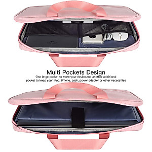 17-17.3 Inch Laptop Briefcase for Women Ladies Bag with Organizer for New HP Envy 17.3, Dell Inspiron 17/Dell G3 G7 17.3, Ideapad 330 L340 17.3, TUF 17.3, MSI GS75 GL75 GF75 17.3" Case, Pink