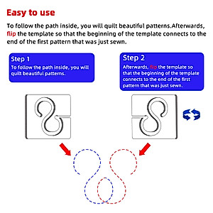 Kapyoo 4Pcs Free Motion Quilting Templates Machine Quilting Templates Quilting Rulers Quitling Design Quilting Supplies Quilting Stencil with Non-Slip Grips (Continuous Line Design Series)