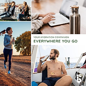 Bambaw 32 oz Water Bottle | Insulated Water Bottles | Water Bottle Stainless Steel | Insulated Travel Water Bottle | Insulated Water Bottle | Stainless Steel Water Bottles | 1 Liter Water Bottles