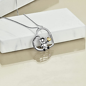 POPLYKE Heart Cow Necklace Sterling Silver Cow jewelry for Women Daughter Necklace
