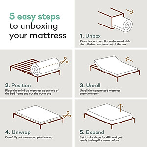 REALROOMS DreamSaver Platform Bed Frame and Mattress Set, Twin, Ivory Oak