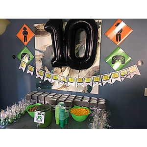 Tellpet Black Number 10 Balloons, 10th Birthday Party Balloons, 40 Inch