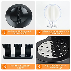 Sishynio Cereal Dispenser for Countertop, Dry Food Dispenser 2L Capacity, Triple Compartment, Airtight Food Storage Container for Rice, Cereal, Nuts