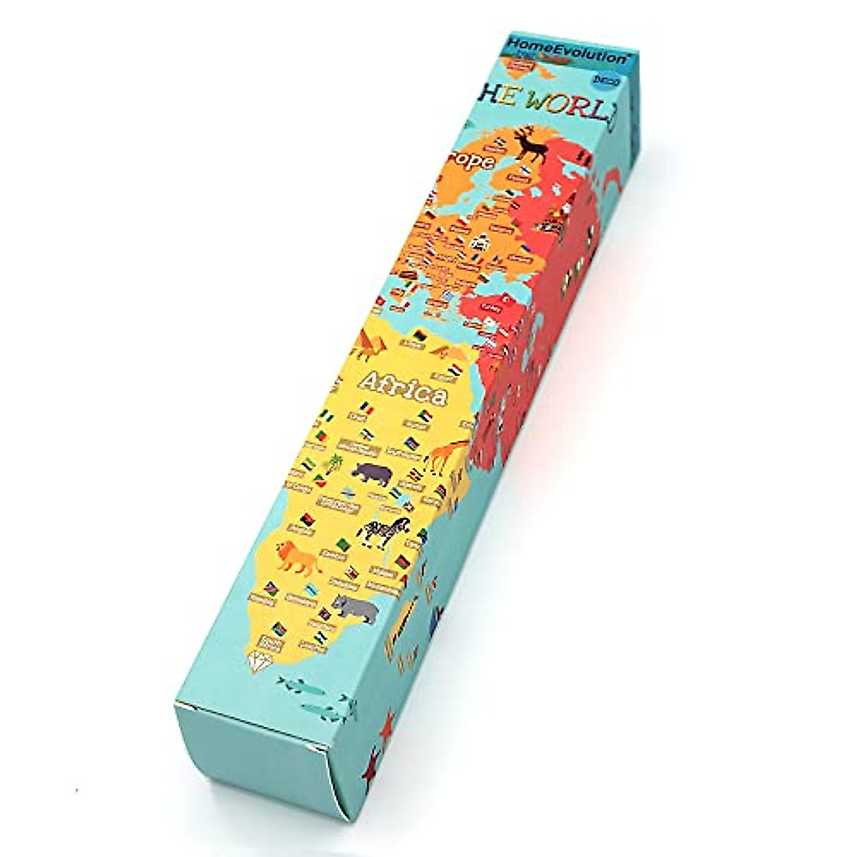 HomeEvolution Kids Educational Removable World Map Peel and Stick Large Wall Decals Stickers for Children Nursery Bedroom Living Room…