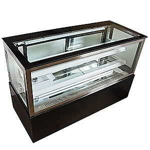 HayWHNKN 47inch Pastry Refrigerator Display Case Countertop with Humidification Function Bakery Display Case Cabinet Countertop Right Angle Back Door Three Layers 220V