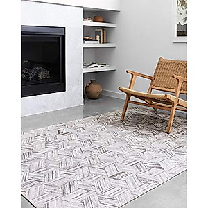 Loloi II Maddox Collection MAD-07 LT Grey/Ivory, Contemporary 5'-0" x 7'-6" Area Rug