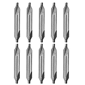 10Pcs Center Drill Bit Set, 2.5mm Countersink Lathe Bit High Speed Steel 4341 Straight Shank Drilling Tools