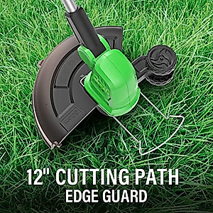 SOYUS Weed Wacker Cordless, 12 Inch String Trimmer Battery Powered with Battery and Charger, Lightweight Edger Trimmer with 8 Pcs Replace Spool Trimmer Lines