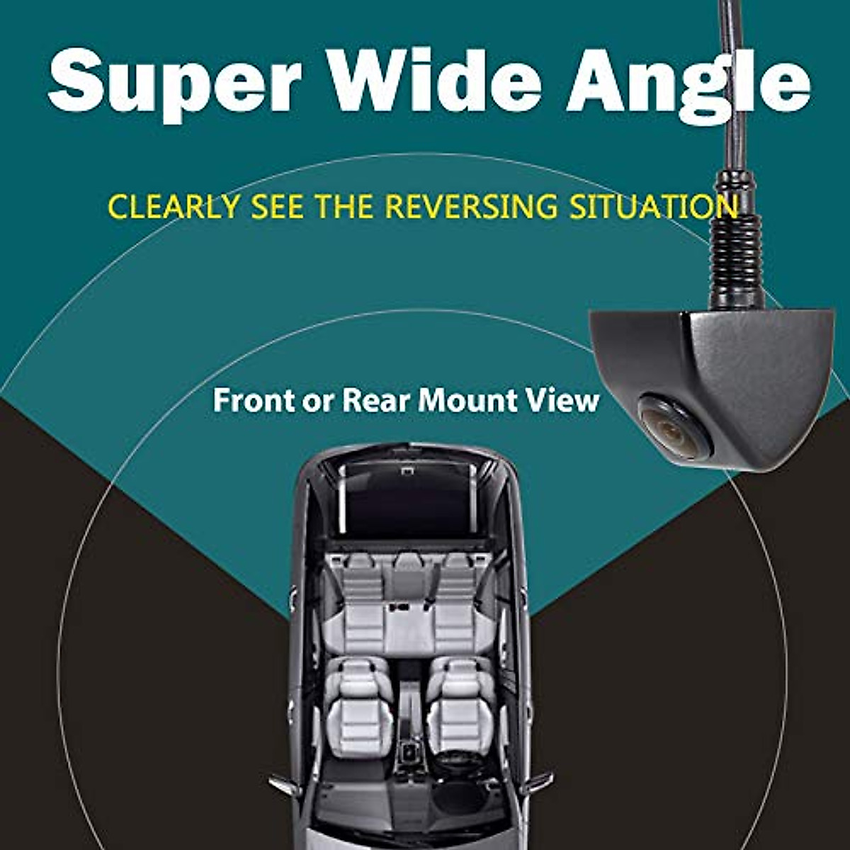 RED WOLF Backup Camera for Car Truck SUV Pickup Trailer Tailgate Handle Flush Mount Metal HD Reverse Rear View W/Parking Line