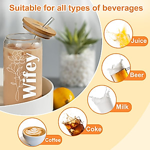 Kihraw Gifts for Wife, Bridal Shower Gift Engagement Gifts For Women, Bride, Fiancee, Wifey - Anniversary Birthday Gifts For Wife, Wife Gifts - Bride To Be Gifts - 16 Oz Coffee Glass