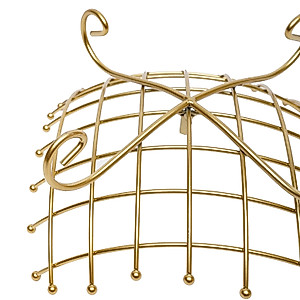 Futchoy 3-Tier Fruit Bowl Fruit Tray Stand Metal Wire Fruit Basket Bread Vegetable Organizer Storage Black Cast Iron (Gold)