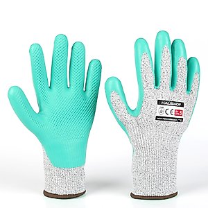 HAUSHOF Gardening Gloves Thorn Proof 3-Pairs Work Gloves, Breathable Garden Gloves Latex Coated with Texture for Women and Men Yard Work, Large Size