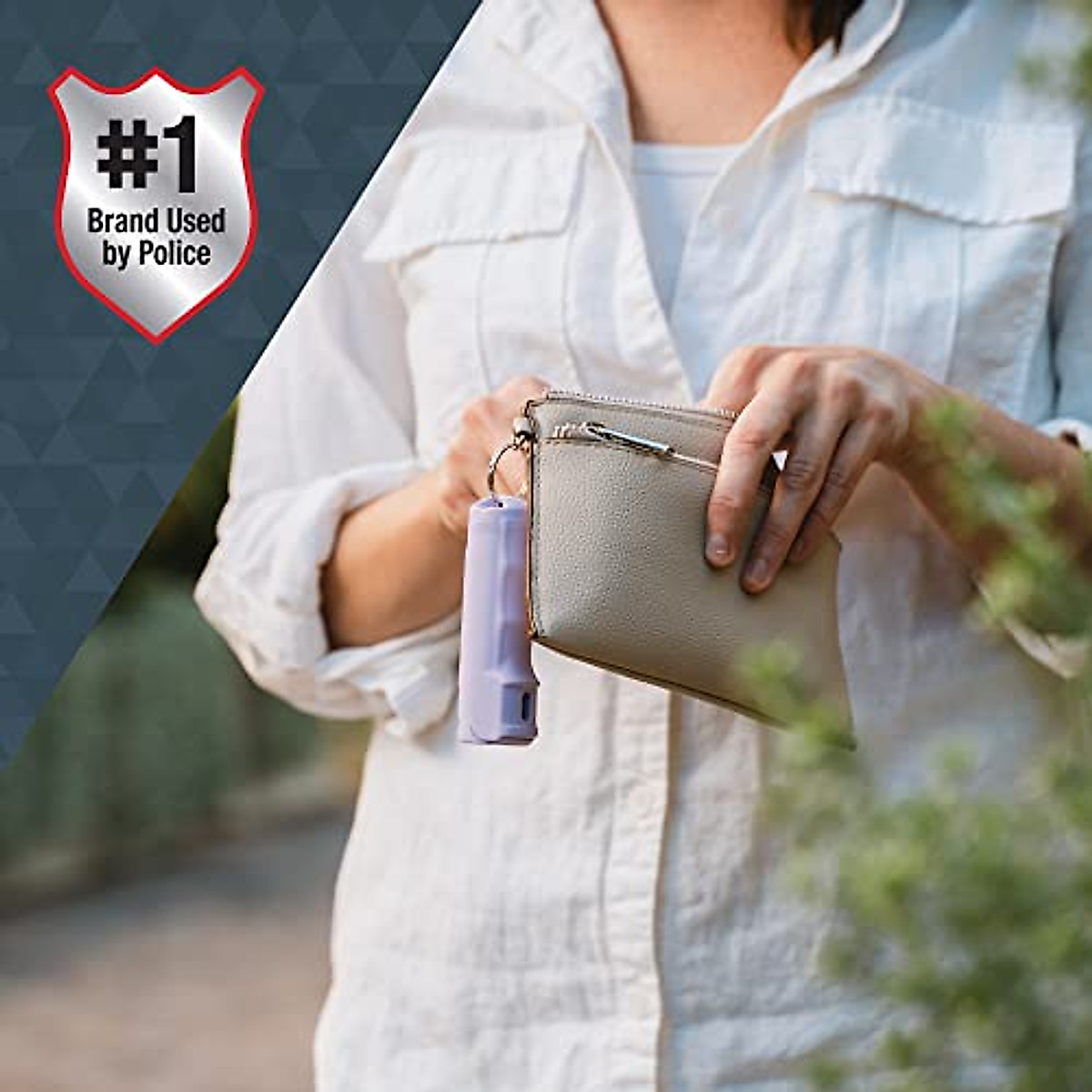 SABRE Pepper Spray & 2-in-1 Stun Gun with Flashlight, Self Defense Kit, Fast Flip Top Safety, Finger Grip for Better & Faster Aim, Painful 1.60 µC Charge, 120 Lumen LED Light, Rechargeable, 0.54 fl oz