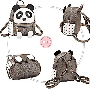Fashion Cute PU Rivet Mini Casual Style Panda Backpack for Girls