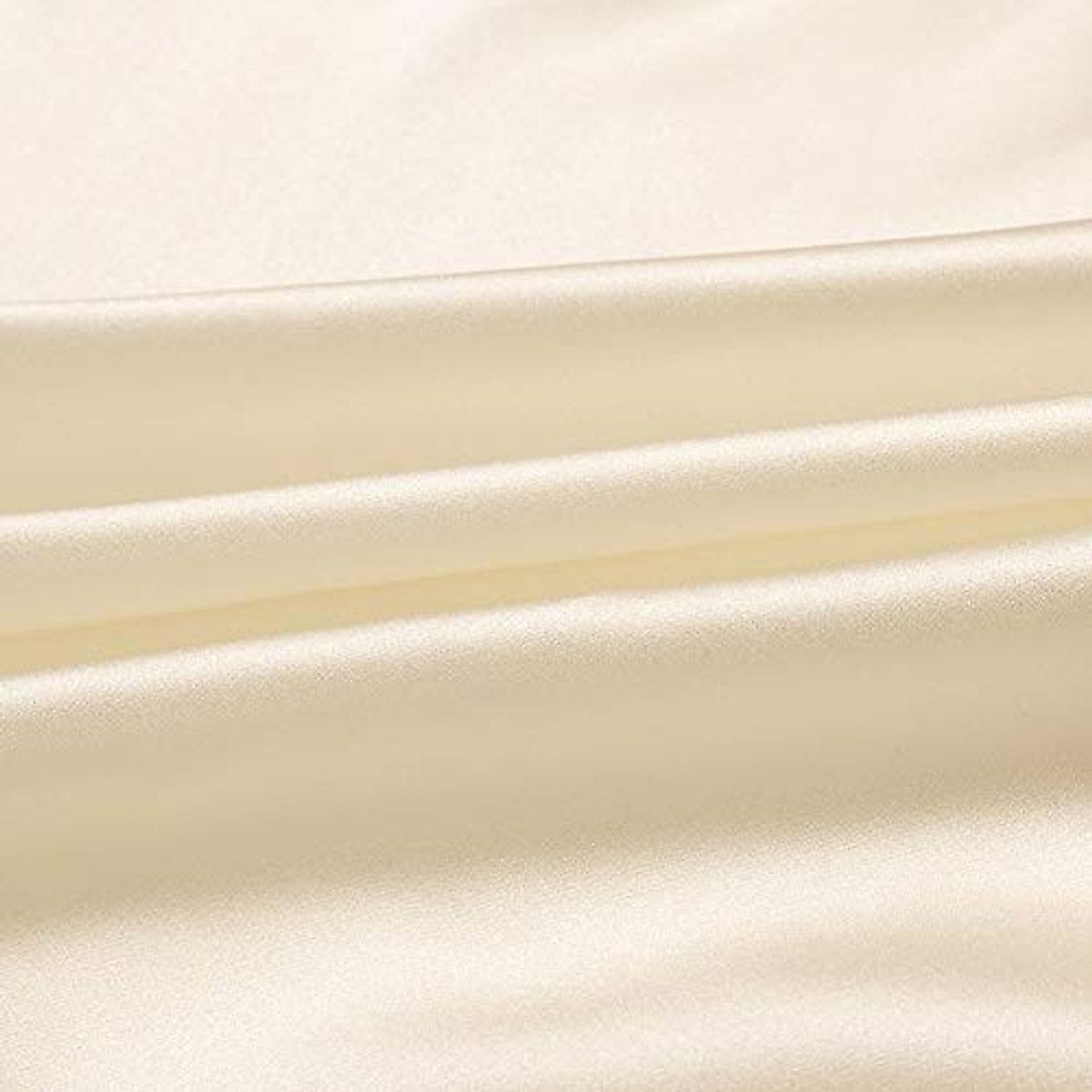 Champagne 100% Pure Silk Solid Color Charmeuse Fabrics by The Pre-Cut 1 Yard for Sewing Width 44 inch