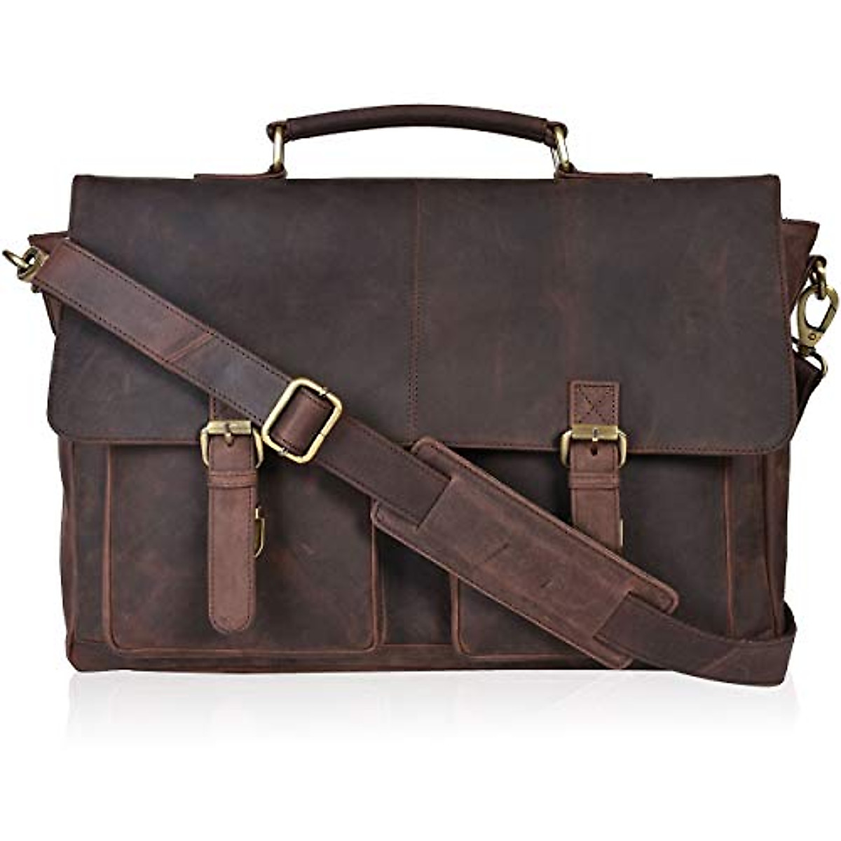 Brown Vintage Messenger Bags For Him And Her | Leather | Adjustable Shoulder Strap | Multiple Compartment | Sleek Design