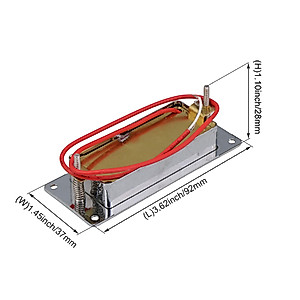 Lovermusic 92x37mm Silver Mini Double Coil Humbucker Electric Guitar Pickup Closed Guitar Accessories