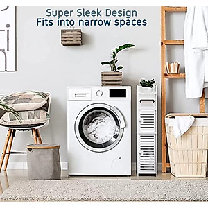 DECOMIL - Small Bathroom Storage Cabinet, Bathroom Storage Organizer |Storage Shelf, Slim, Toilet Paper Organizer, Towel Storage,ONE Door Model