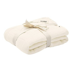 Bibs Cuddle Baby Swaddle | 100% Organic Muslin Fabric | Soft, Breathable & Absorbent | Made in Denmark | Measures 47" x 47" (Ivory)