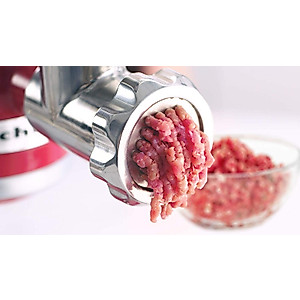 Stainless Steel Meat Grinder Attachment for KitchenAid Stand Mixer, Food Grinder attachment with 4 Grinding Plates, 3 Sausage Stuffer Tubes, 2 Grinding Blades, Mixers Accessories for Kitchen Aid