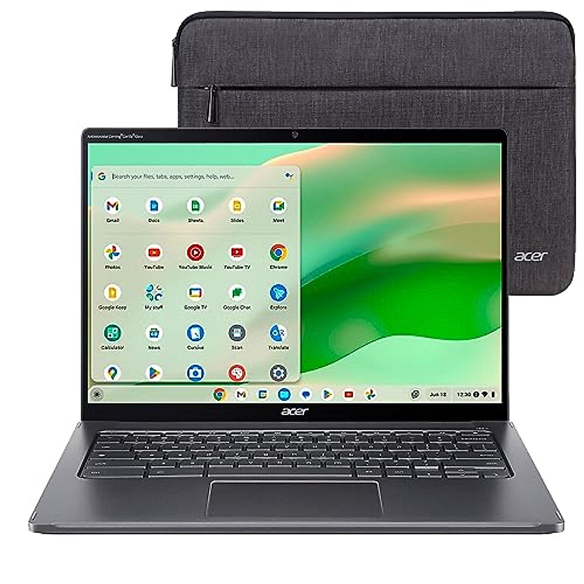 Acer Chromebook Spin 714 2-in-1 Laptop 14in FHD+ IPS Touchscreen 13th Generation Intel 10-core i5-1335U Beats i7-1255U 8GB RAM 256GB SSD Backlit USB-C Thunderbolt Sleeve ChromeOS Silver + HDMI Cable