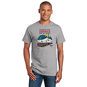 Amtrak 46 in Philly 50th anniversary Sports gray printed T-shirt AMT [140] (Adult, 3X-Large, Ash)