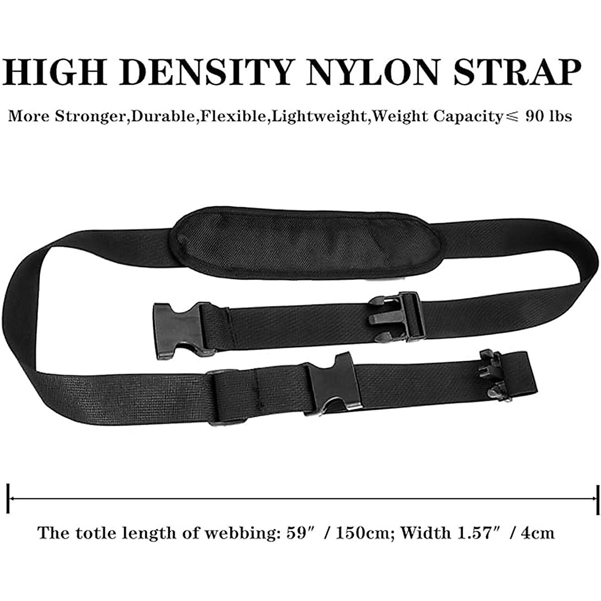 MOPHOEXII 2 Pack Scooter Strap，Adjustable Kick Scooter Straps and Extra-Thick Anti-Slip Shoulder, Kick Scooter Carrying Strap for Beach Chair, Balance Bikes,Kids Bike,Foldable Bikes,Ski Board