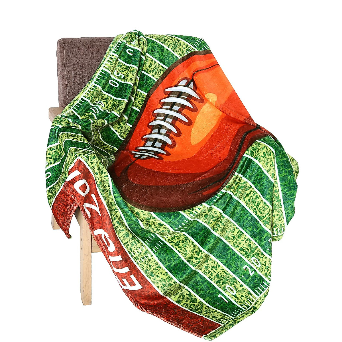 Vicimi Football Blanket for Boys Double Sided Pattern Throw Soft Flannel Footballs Gift Decor for Birthday Graduation Christmas Thanksgiving 50"x60"