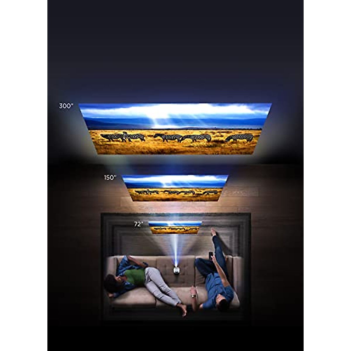 Cinemood TV - First LTE Portable Projector with Sim Card Slot for Indoor and Outdoor Movies 150'' Projection Up to 3 Hours Battery Wireless Up to 256 GB Storage