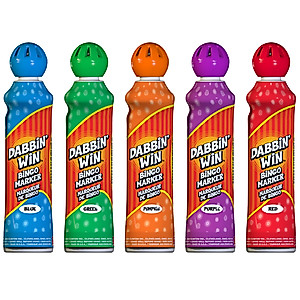Dabbin' Win Mini Bingo Ink Markers 5 Dauber Pack