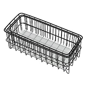 WAIMIU Metal Wire Storage Basket Bin 3 Set, Toilet Paper Holder, Coffee Pod Cups Mail Letter Towel Shampoo Basket, Toilet Tank Tray, Industrial Decor Box, for Countertop Cabinet Laundry Kitchen- Black