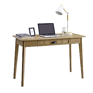 Newport Series Home Office Computer Writing Desk with Fully Extended Drawer | Laptop PC Workstation With USB Hub | Sturdy and Stylish | Easy Assembly| Golden Oak Wood Look Accent Living Room Furniture