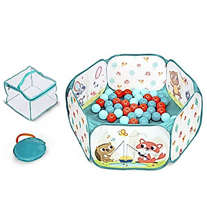 B. toys- Ball Pit – 42 Colorful Balls – Foldable & Portable – Ball Pit Set for Toddlers, Kids – Mini Playspace – 1 Year +